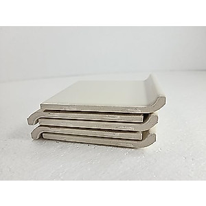 Beige Bone Almond Ceramic Tile Backsplash Cove Base 4.25 in Subway Square Wall Baseboard Floor Transition Trim Rounded Curved Edge 5 Piece Box