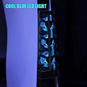 PS5 Cooling Fan with Base LED Light, PS5 Accessories Cooler Fan for PlayStation 5 Digital & Disc Edition Console
