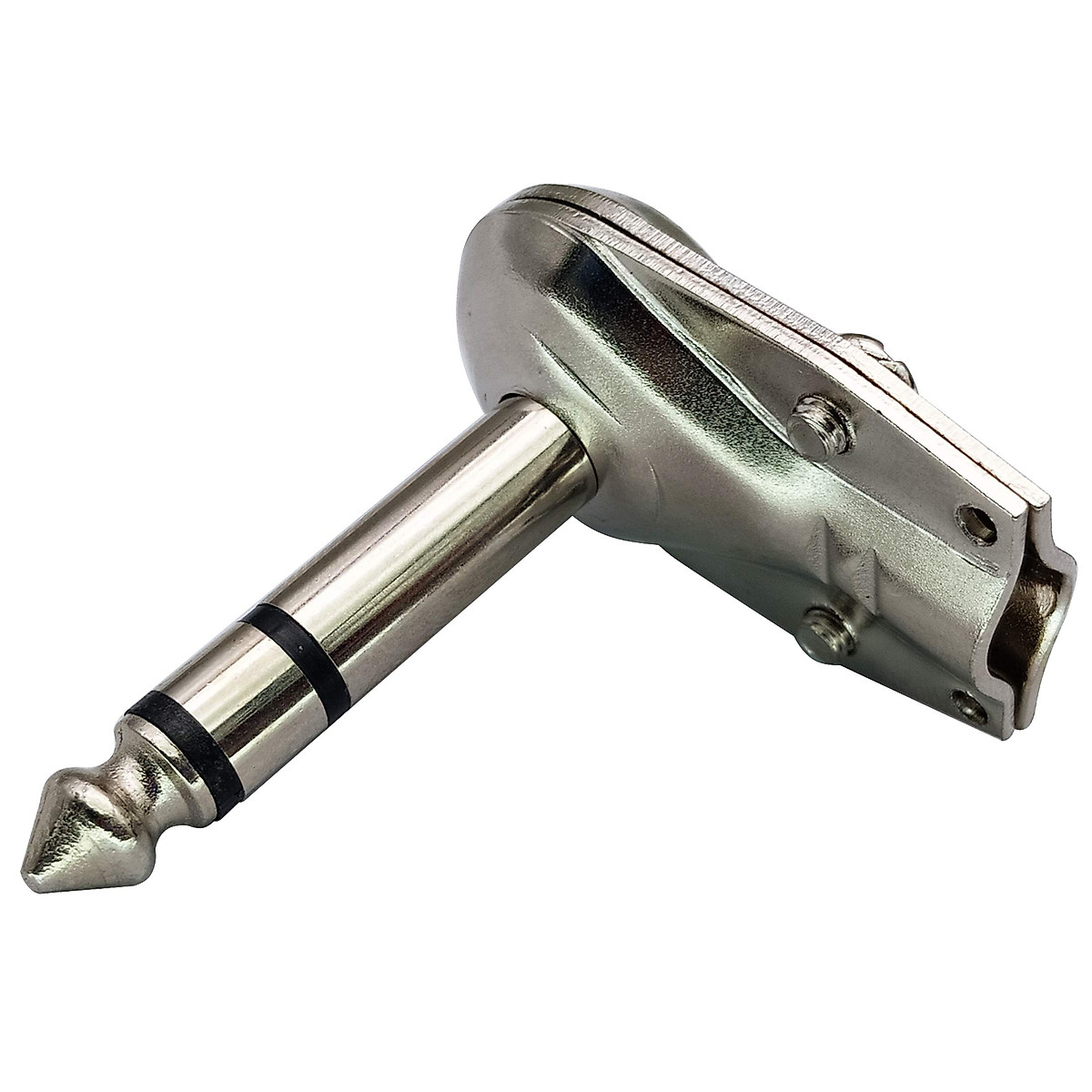 AAOTOKK Right Angle 6.35MM Adapter Golden Plated 90 Degree 3 Pole 6.35mm 1/4 Inch Stereo TRS Male Flat Pancake Style Plugs Connectors for Speaker,Patch Cable,Guitar(4 Pack/3 Pole)