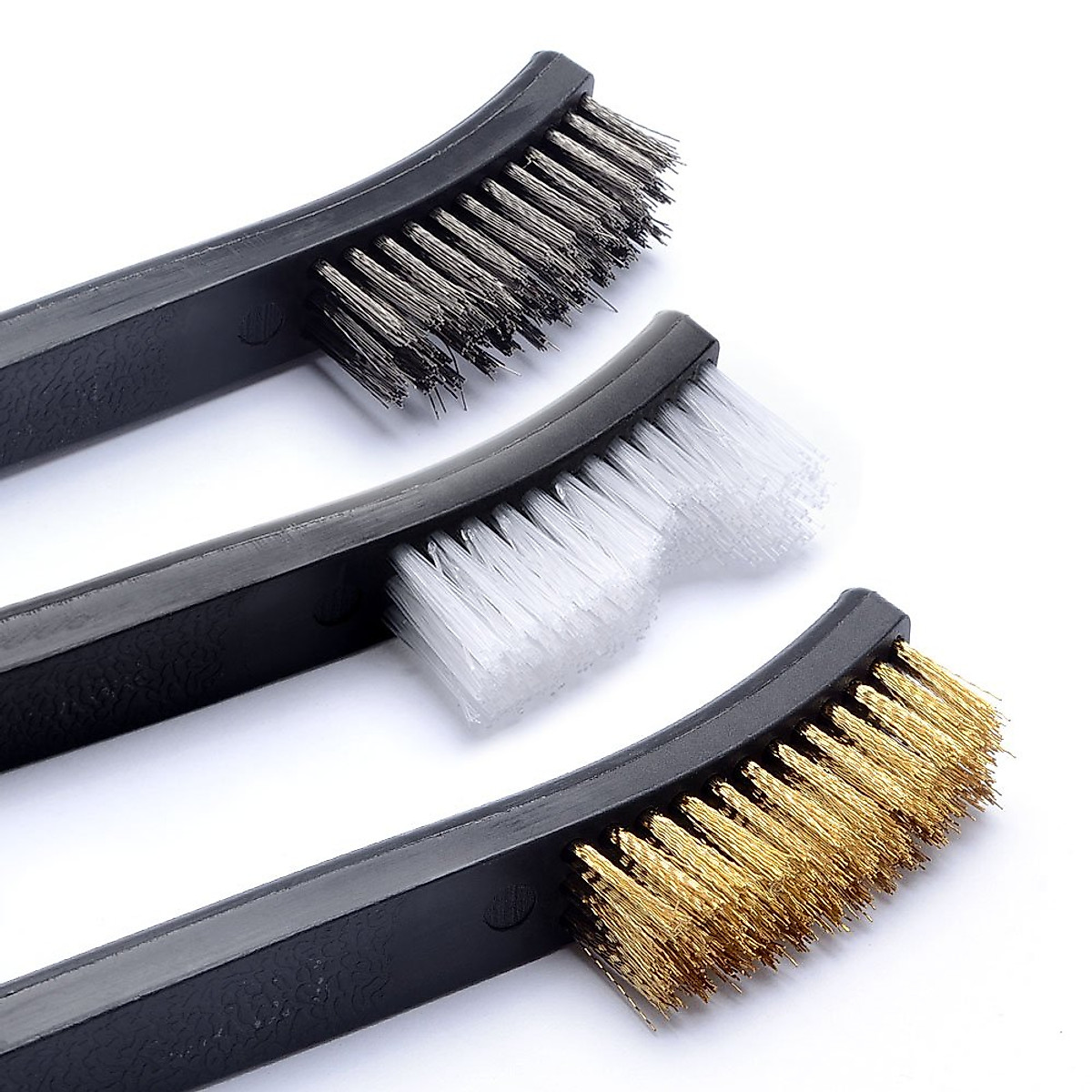 BOOSTEADY Gun Cleaning Brush & Hook Kit in Zippered Organizer Carry Case (8 Pieces) - Double End Brass Steel Nylon Bristle Brushes & Metal Polymer Hooks