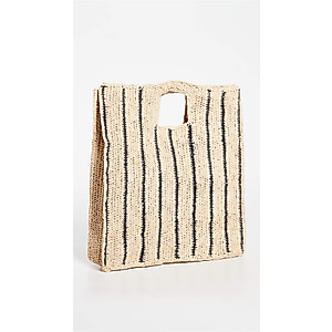 MAR Y SOL Women's Veneto Bag, Natural/Navy, Stripe, Off White, One Size