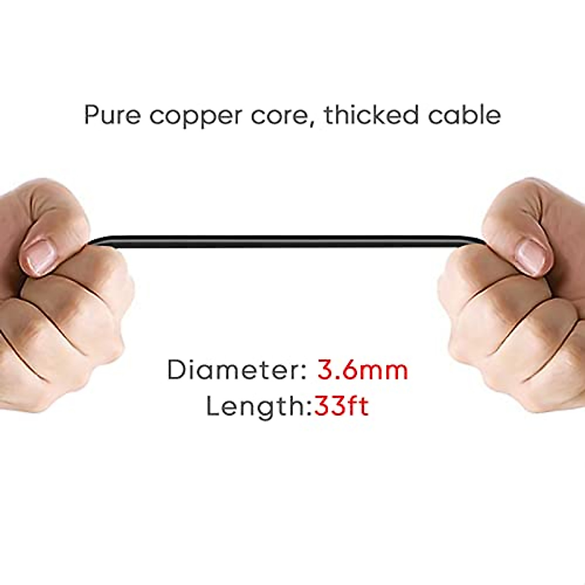 Dash Cam Rear Camera Cable,33 Ft 4 Pin to 2.5mm Male Plug Wire for Mirror Camera Rear View Camera,Car Recorder Reverse Camera Backup Camera Long Replacement Cable Cord Fit Pick-up,Trucks,RV,SUV,Bus