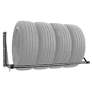 MaxxHaul 70489 Adjustable Wall Mount Folding Tire Storage Adjust From 32 to 48 inches Wide Up To 300 lbs Capacity.