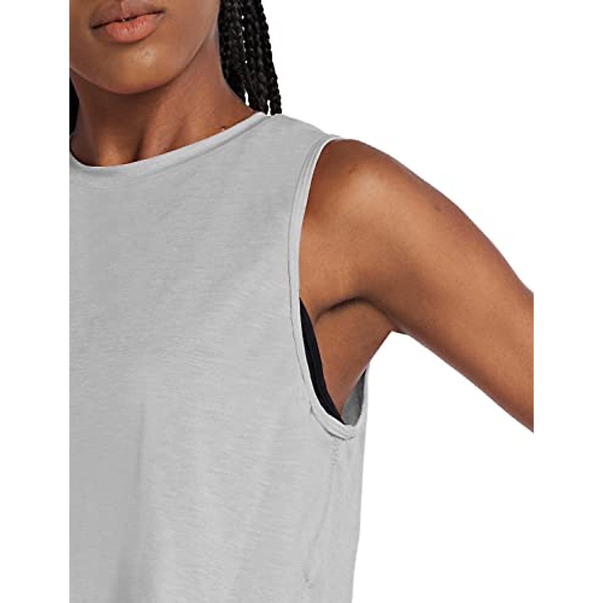 BALEAF Women's Tops Workout Tank Top Crop Tops Cropped Athletic Gym Muscle Shirts Yoga Trendy Heather Gray XL