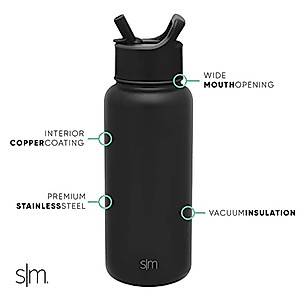 Simple Modern Christmas Water Bottle with Straw | Insulated Stainless Steel Metal Thermos | Ugly Christmas Sweater Gift for Men Women Girls Boys White Elephant Gifts Leak Proof Bottles | Summit | 32oz