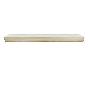 Sams Creek Kellen 48-inch Modern -Styled Mantel Shelf, Unfinished Hardwood, Suitable for Paint, Made in USA