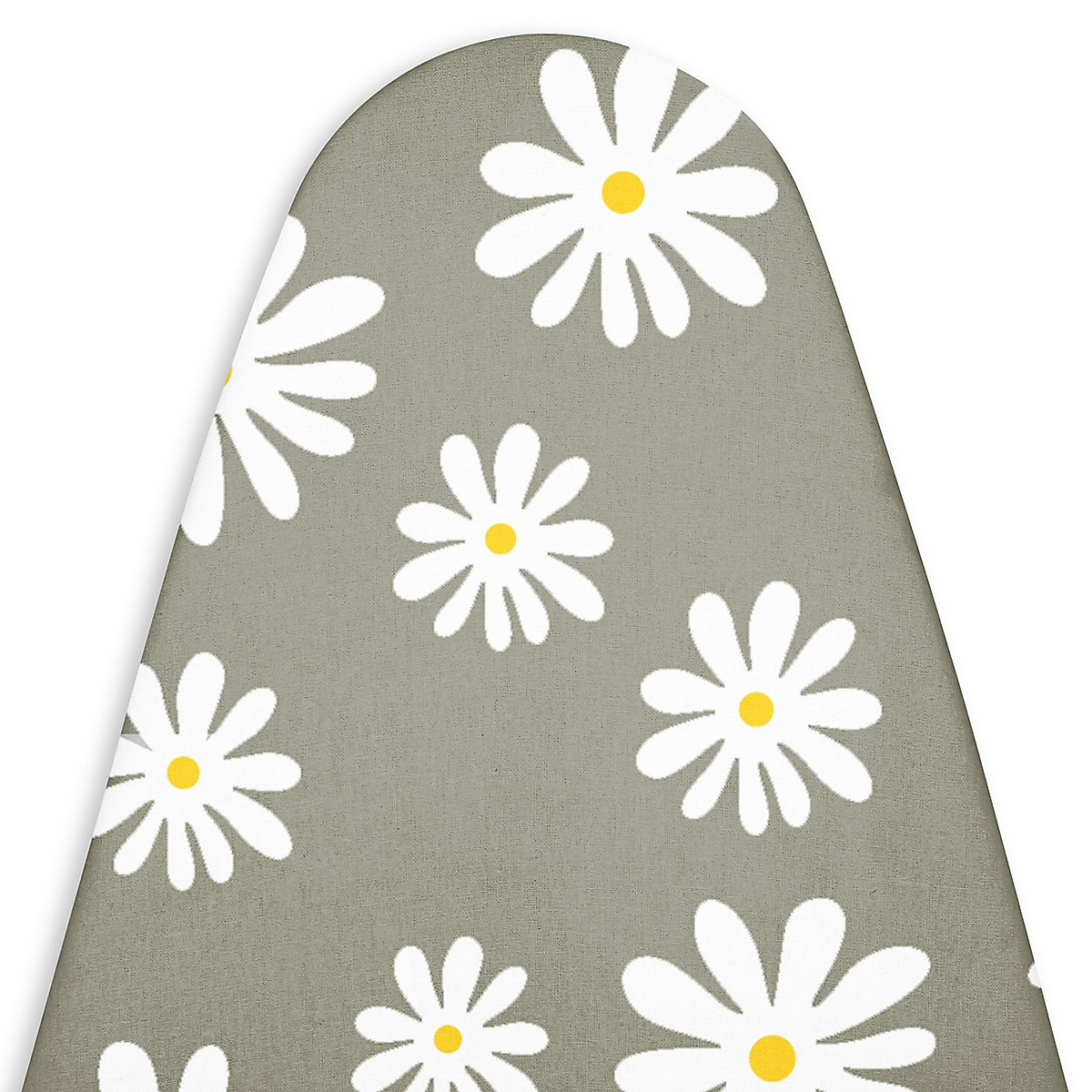Encasa Ironing Board Covers (14 x 42 inch) Drawstring Tightening with Thick 3 mm Felt Padding, Easy Fit, Scorch Resistant, Printed - Daisy Grey