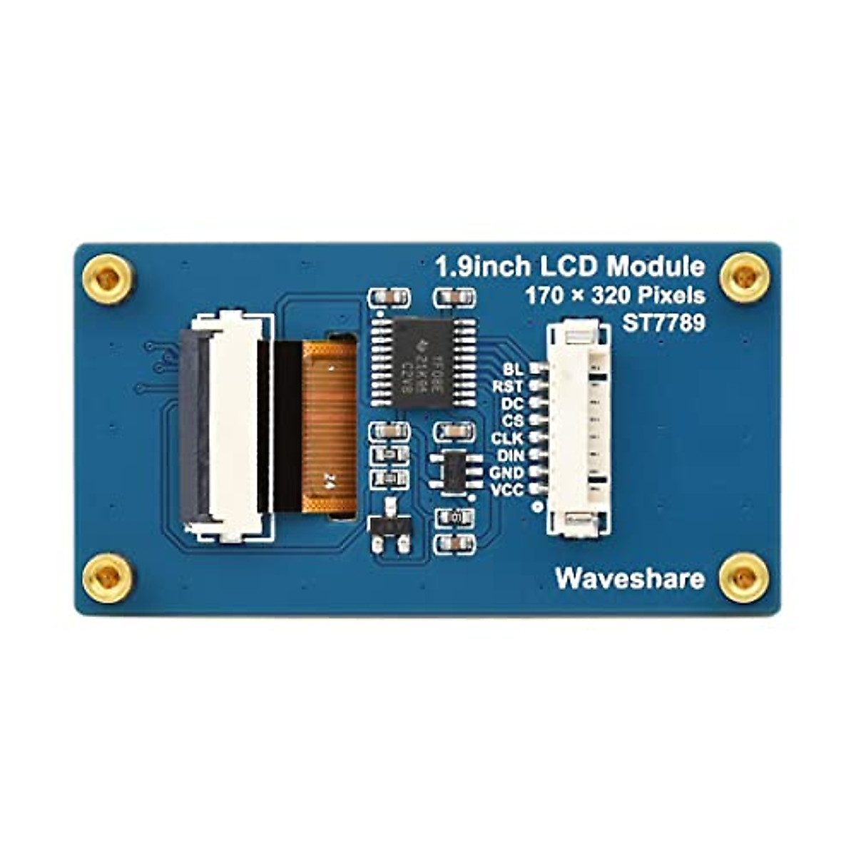 1.9inch LCD Display Module, IPS Screen, Embedded ST7789V2 Driver Chip, Using SPI Interface,170×32,262K Colors