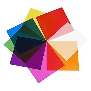 Prudiut 160 PCS Colored Cellophane Sheets 9.05 x 9.05in Colored Cellophane Wrap 8 Colors Cello Sheets Colored Transparency Plastic Sheets for DIY Arts Crafts Halloween Christmas Decoration