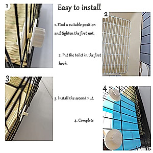 Hamiledyi Rabbit Litter Box Toilet, Pets Plastic Square Rabbit Cage Potty Trainer Corner with Small Animal Cage Clean Broom Molar Sweet Bamboo for Bunny Chinchillas Guinea Pigs (Blue)