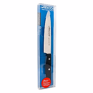 ARCOS Chef Knife 6 Inch Stainless Steel. Cooking Knife to Cut and Peel Small Food. Ergonomic Polyoxymethylene Handle and 150mm Blade. Series Universal. Color Black