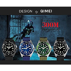 QM Men's Dive Watch US Special Forces UDT Military300M Outdoor Classical Vintage Super Light C3 Army SM8019 (SM8019ANOLOGO)