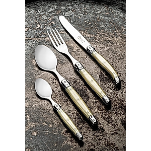 Laguiole Style de Vie flatware, cutlery set, Premium Line, 24 pieces, mother of pearl color