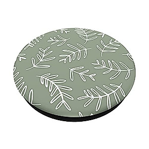 Olive Green Floral Pattern PopSockets Swappable PopGrip