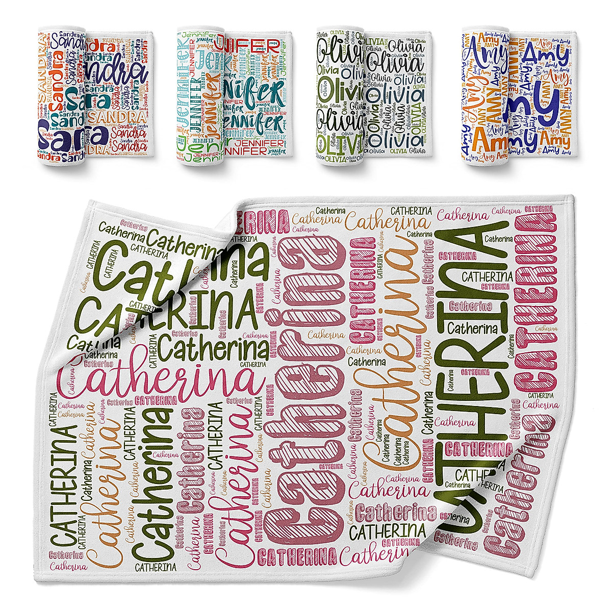 Be Burgundy Personalized Baby Blanket for Kids w/Word Art Names, 30 x 40 Inches, 12 Colors & 9 Fonts, Custom Kids Throw Blankets