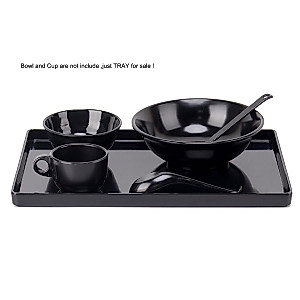 Acrylic Collection Serving Trays& Platter for Kitchen,Beverage,Drink,Food or Bathroom,YAT-08410,Black (L30xW20x2cm)