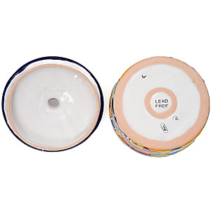 Enchanted Talavera Traditional Authentic Mexican Hand Painted Talavera Ceramic Tortilla Warmer Bowl With Lid Colorful Spanish Mexican Serveware Roti Pancakes Party Serving, Turquoise