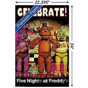 Trends International Five Nights at Freddy's - Celebrate Wall Poster, 22.375" x 34", Premium Unframed Version