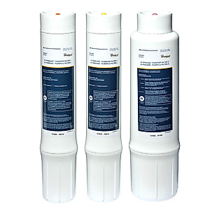 Whirlpool WHEMBF Replacement Filter Set Fits WHAMBS5 & WHEMB40 Filtration Systems | Extra Long Life | Easy to Replace UltraEase Filter Cartridges | 1 Count (Pack of 1), White