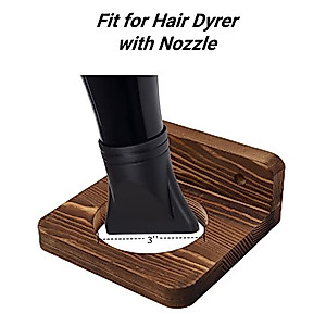 Honizer Hair Dryer Holder Wall Mounted, Wood Hair Dryer Holder, Blow Dryer Holder for Bathroom, Bedroom, Salon