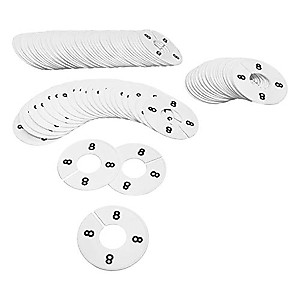 DBM IMPORTS 10 PC 3-1/2" Clothing Rack Sizes 8 Dividers Hangers White Plastic Round Retail Store