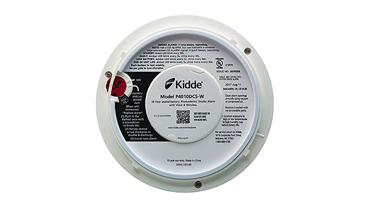 Kidde Smoke Detector: 10-Year Battery, Voice Alert