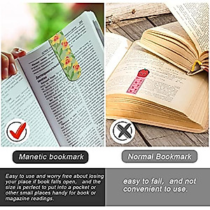 30 Pieces Magnetic Bookmarks Floral Page Clips Flowers and Plants Magnet Page Markers Assorted Book Markers Set for Women Girls Reading School Library Supplies