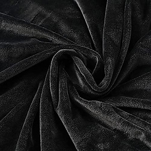 inchgrass Luxury Faux Fur Throw Blanket Mink Fur Warm Blanket for Couch Sofa Decor Bedding Room (Black, 60"x70")