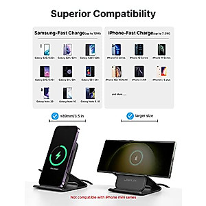 Wireless Charger [2 Pack], 2 in 1 Wireless Charger Stand, JSAUX 10W Wireless Charging Stand Compatible with iPhone 14/14 Pro/14 Plus/14 Pro Max/13/12/11, Samsung Galaxy S23/S23 Ultra/S22/S22 Ultra/S21