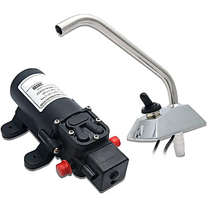 MACHSWON Water Pump 12V Self-Priming Galley High Pressure Electric Pumps Spin Faucet/Tap for RV Boat/Caravan Motorhome