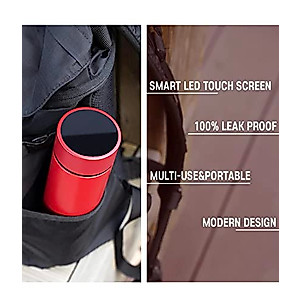 Thermos 2023 latest smart bottle LED display on lid. Smart Coffee bottle, Tea Infuser Bottle, Sports Water Bottle, Double Wall Vacuum Insulated Water Bottle, Stay Hot or Cold for 24 Hours (gold)