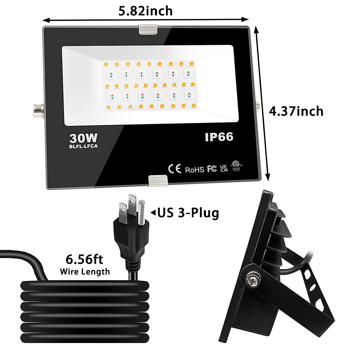 LED Flood Light Outdoor, 300W Equivalent 3000LM Smart RGB Landscape Lighting with APP Control, DIY Scenes - Timing - 5700K Daylight White -Color Changing Uplight, IP66 Waterproof US Plug MELPO(4 Pack)