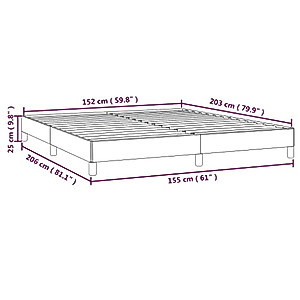 vidaXL Bed Frame Home Indoor Bed Accessory Bedroom Upholstered Wooden Double Bed Base Frame Furniture Light Gray 59.8"x79.9" Queen Velvet