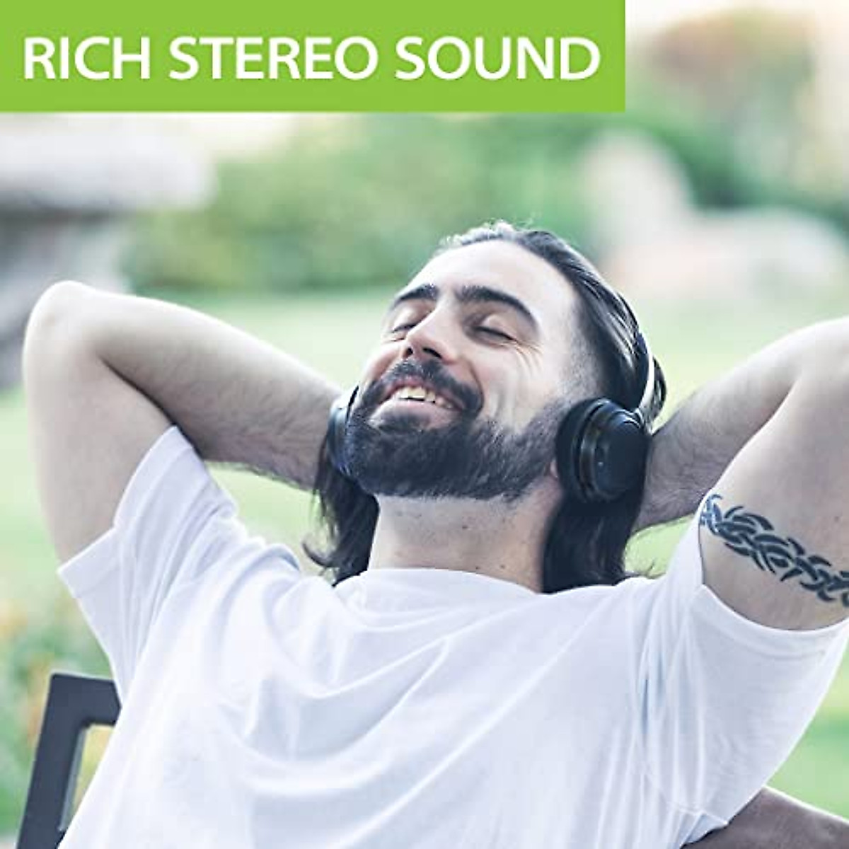 Avantree AH6B - Bluetooth 5.0 Wireless On Ear Headphones, Premium Sound, 22 Hrs Playtime, Soft Padding, Lightweight, Universal Compatible with Cell Phone, Tablet, PC, and Laptop, Black