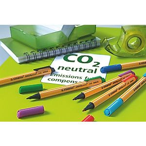 Eco-Friendly Fiber-Tip Sign Pen - STABILO GREENpoint - Pack of 6 - Assorted Colors