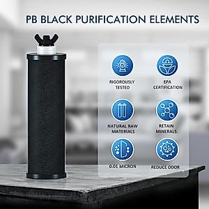 joypur PB-3 Black Purification Elements,Water Purifier Replacement Filters,Compatible with Gravity Filter System,Doulton Super Sterasyl and Propur Traveler,Nomad,King, Big Series