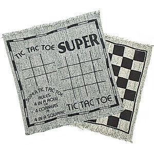 Lulu Home Jumbo Checkers, Giant 3-in-1 Checkers Game Rug Board Game Set, 2 Players