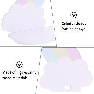 Hemoton Pink Cloud Shelf Wall Storage Shelves Wood Floating Shelves Wall Mounted Cloud Shelf for Kids Bedroom Living Room Bathroom Kitchen Office Decor