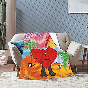 Bad Cute Bunny Throw Blanket Living Room Car Bedroom Warm Blankets Air Conditioning Blanket Fans Gifts 50"X40"