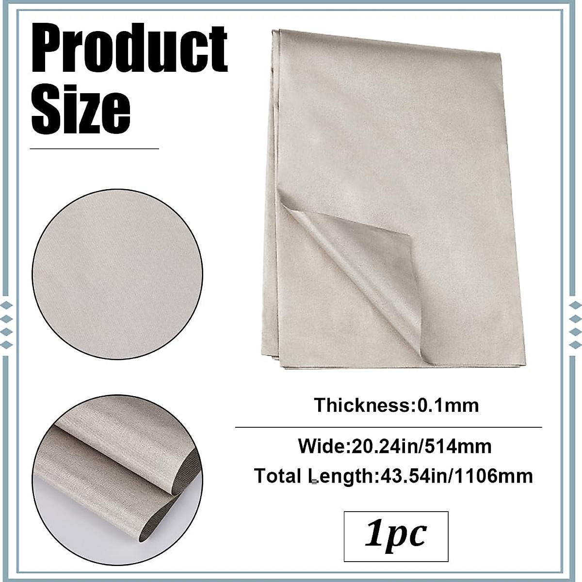 GORGECRAFT 514 * 1106mm Emf Protection Fabric Faraday Fabric Polyester EMI Rf & RFID Shielding Copper Fabric Faraday Cage Protection DIY Enclosure Wireless Shield for WiFi Cell RFID Protection