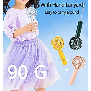 RNKRUN Mini HandHeld Portable Fan, Small Personal Battery Operated Fan Lash Fan Quiet usb Rechargeable 3 Speed Adjustable for Outside Travel Patios Indoor Shop Women Men Kids Girl Eyelash Makeup,white