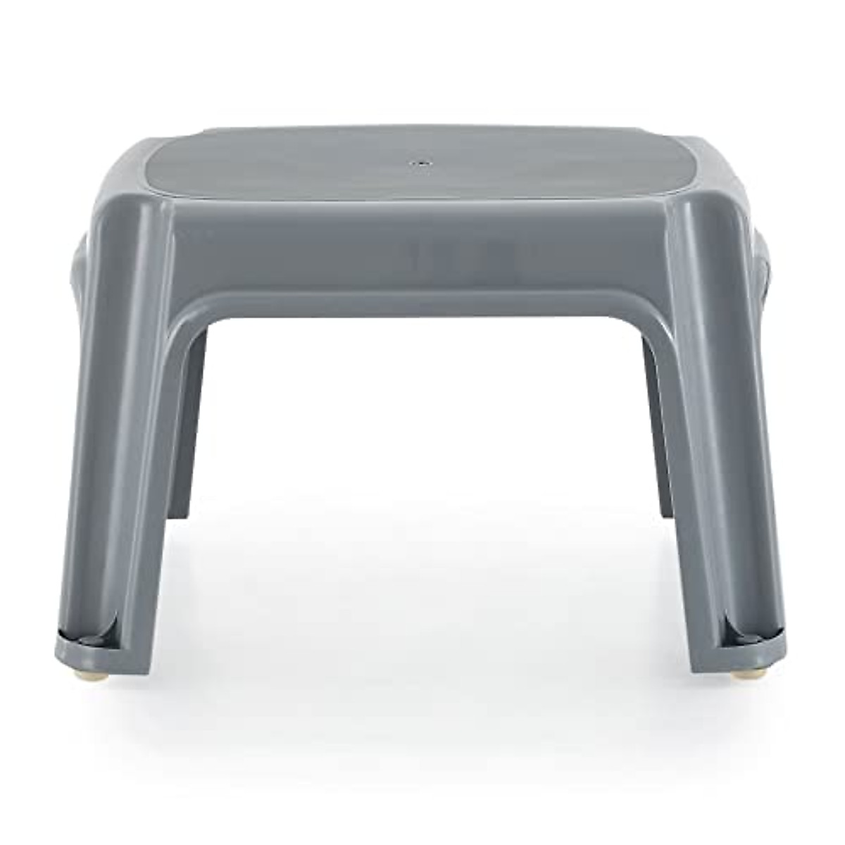 Gracious Living 9.5-Inch Tall, Sturdy Non Slip Plastic Single Level Home Step Stool for Kitchen, Bathroom, Laundry, or Pantry, Grey