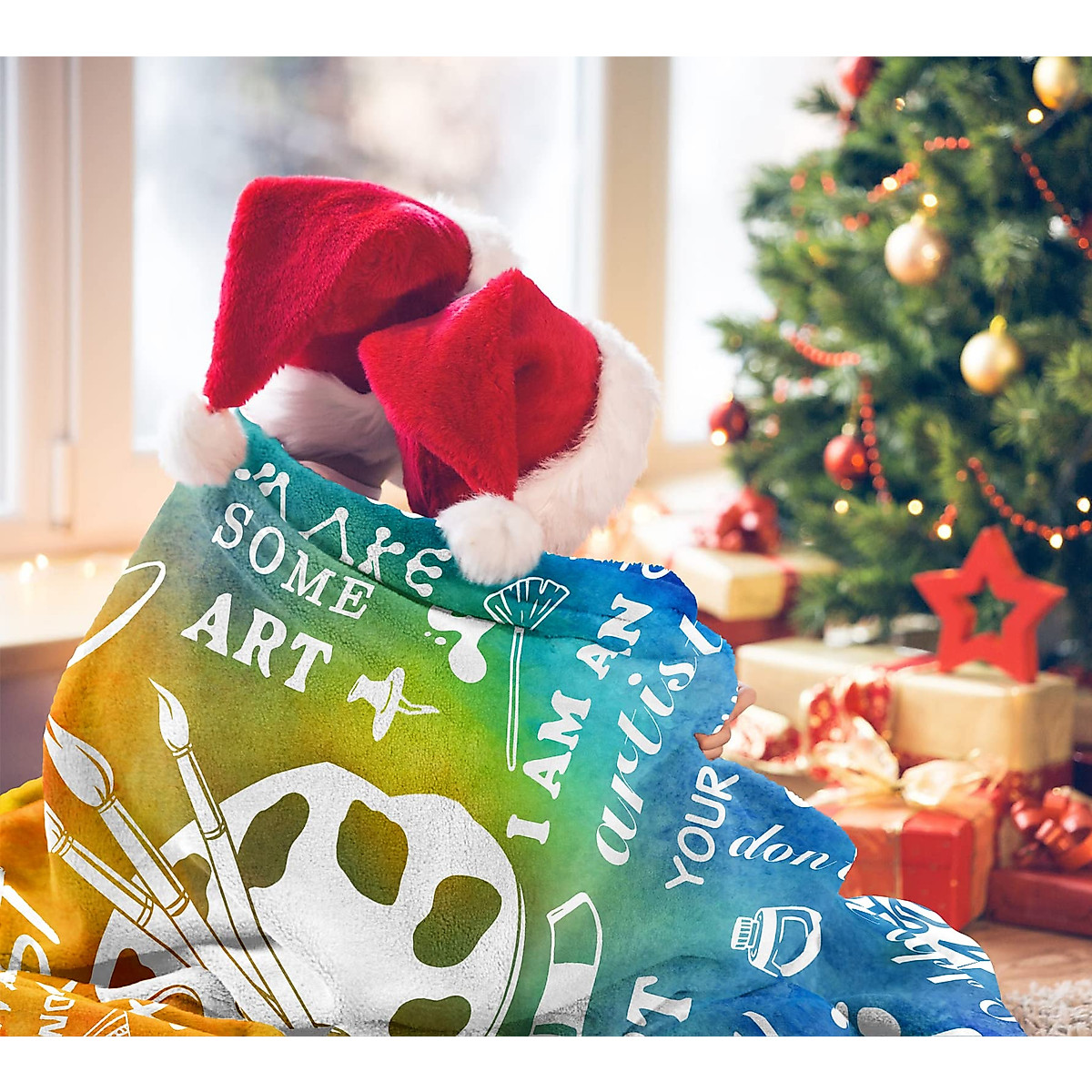 Muxuten Gifts for Artists - Artist Gifts Blanket 60"X50" - Art Teacher Gifts - Gifts for Artists Women - Art Gifts for Girls - Gifts for Painters - Drawing Gift, Birthday Gift for Art Lovers Teen Kids