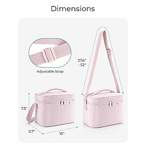 BAGSMART Lunch Box for Women Insulated Lunch Bag Cute Puffer Lunch Tote Bags Lightweight Quilted Reusable Cooler for Work Picnic or Travel (Dusky Pink)