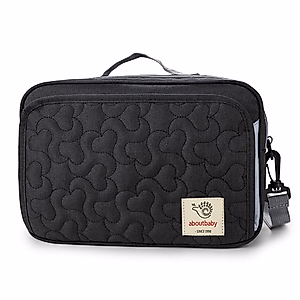 Baby Diaper Caddy Bag - Diaper Caddy Tote Baby Stroller Bag Nursery Storage Bin for Diapers, Wipes & Toys Mini Diaper Bag for Outdoor (Black Flower)