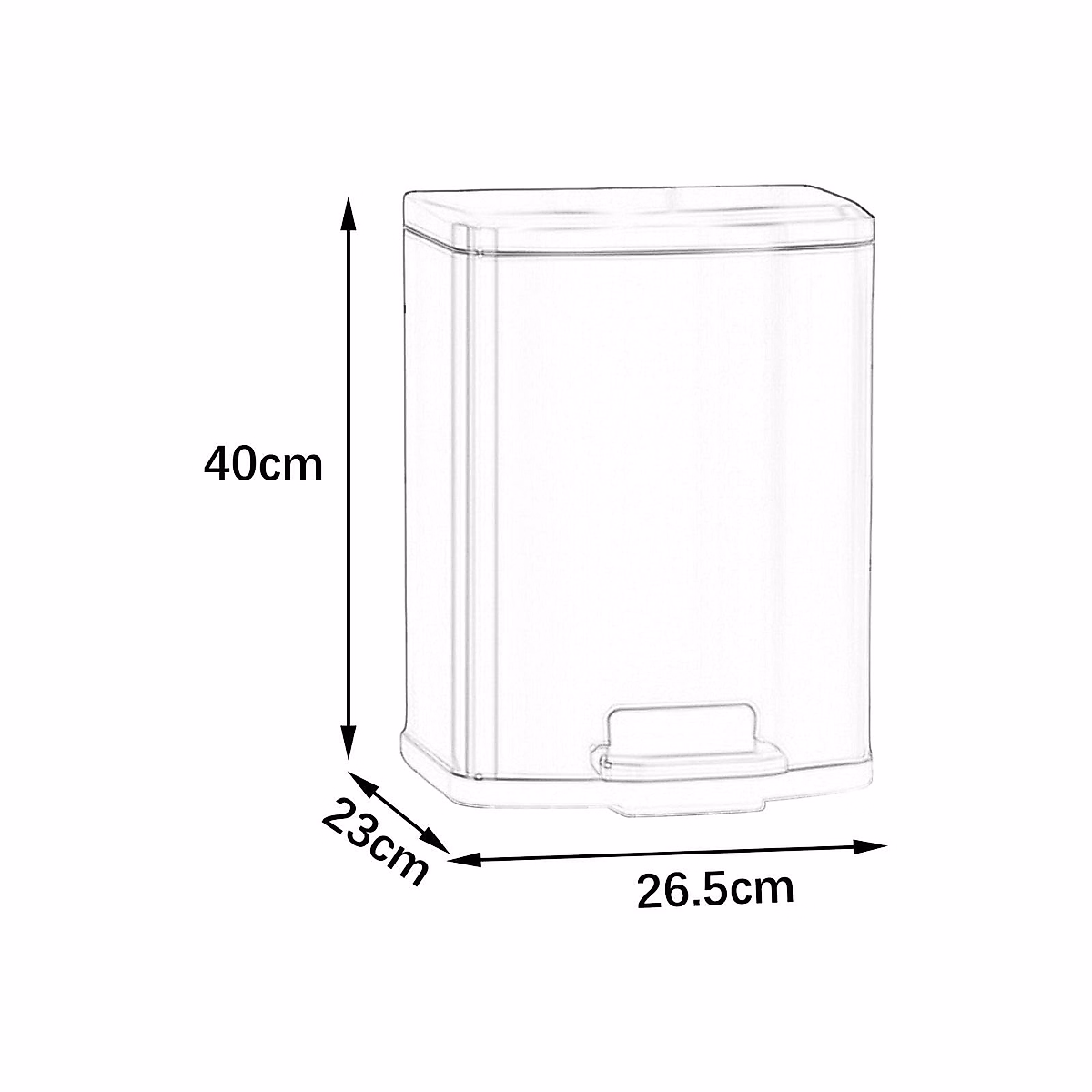 Fenteer Step Trash Can with Lid Kitchen Trash Bin 9L Sleek Waste Container Garbage Can Foot Pedal Garbage Bin for Living Room Bedroom, Champagne Gold