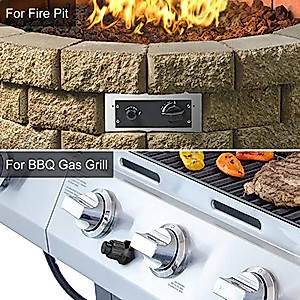 WADEO Fire Pit Igniter, Push Button Ignition Kit with 2 Outlets and Ground Wire for Fire Pit Gas Burner System