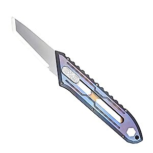 XMANSUN Titanium Utility Knife Garden Grafting Cutter Knife Handmade Knife Edc Knife, Retractable Box Cutter Blade Replaceable