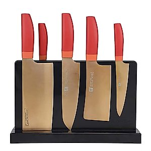 Colture Luxury Magnetic Knife Block Holder with Enhanced Double Side Magnets, Eco-Friendly ABS, Cutlery Display Stand and Storage Rack, Large Capacity, Easy to Reach, Easy to Clean (Color : Black)