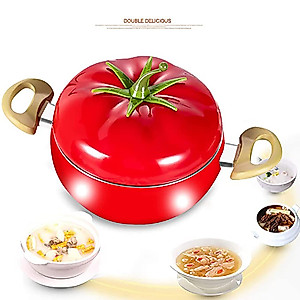Enamel Cast Iron Stock Pot,Nonstick Soup Pot Pasta Can,Cute Vegetable Shape,Multifunction Cooking Pot with Handles